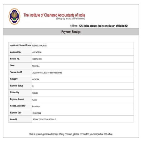 Icai payment receipt.cdr