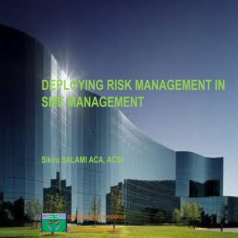 Deploying Risk Management in SMEs | PPT