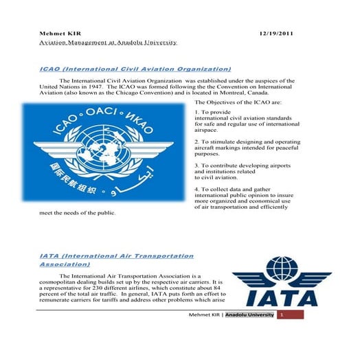The definitions of ICAO,IATA and Eurocontrol | PDF