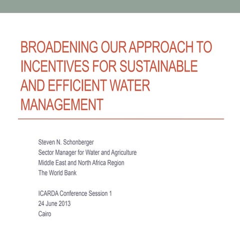 Wider Approach to Incentives for Water Management | PPT