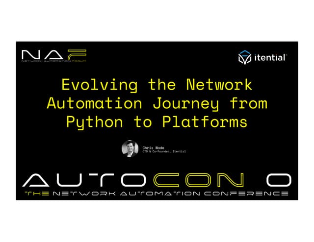 Evolving The Network Automation Journey From Python To Platforms Ppt 3887