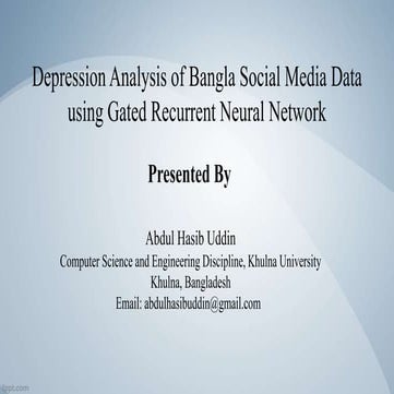 Depression Analysis of Bangla Social Media Data using Gated Recurrent ...