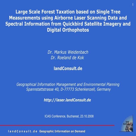 Large Scale Forest Taxation based on Single Tree Measurements by means ...