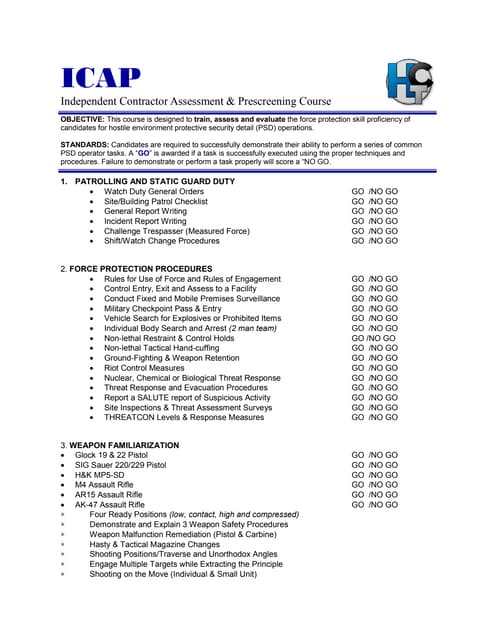Force Protection Site Guard - Course Syllabus | PDF