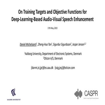 On Training Targets and Objective Functions for Deep-Learning-Based Audio-Visual Speech ...