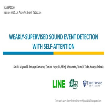 Weakly Supervised Sound Event Detection With Self Attention Ppt 