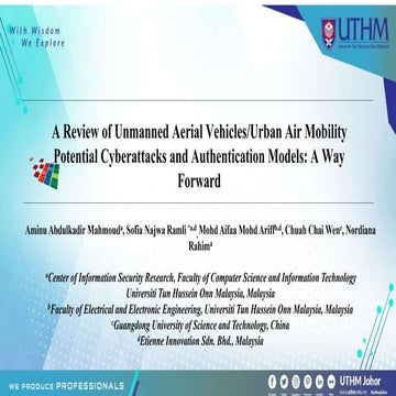 Review of UAV/UAM Authentication Models: A Way Forward | PPT