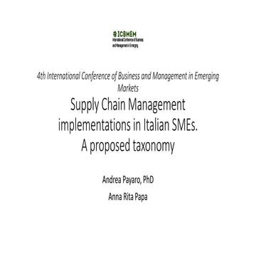 Supply Chain Management implementations in Italian SMEs. A proposed ...