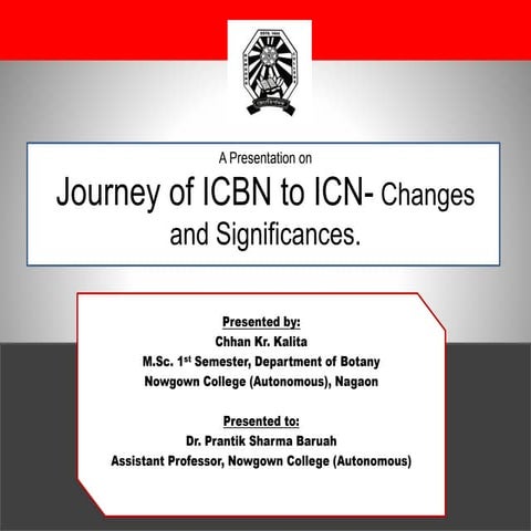 ICBN to ICN- Changes and Significances. | PPTX