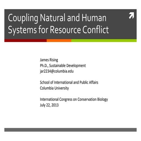 Coupling Natural and Human Systems for Resource Conflict | PPTX