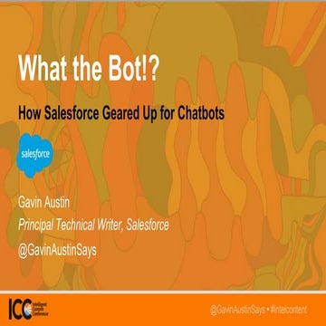 What the Bot!? How Salesforce Geared Up for Chatbots | PPTX