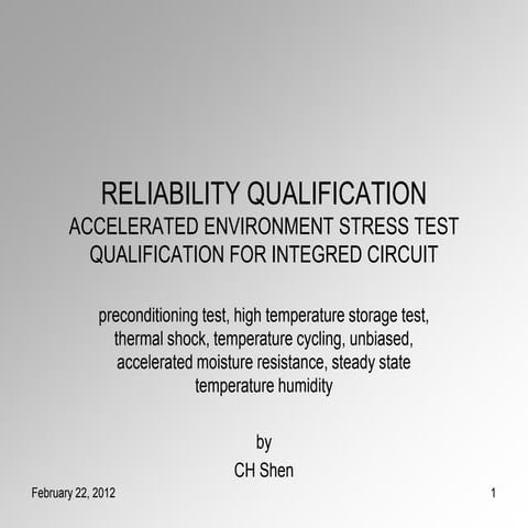Reliability Test Qualification For Integred Circuit | PDF