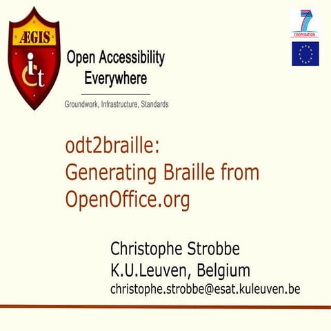 ODT to Braille (AEGIS project) | ODP