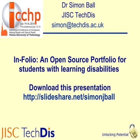 In-Folio: an Open Source portfolio for students with learning disabilities | PPT