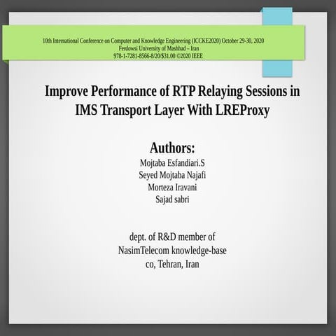 Lreproxy Module For Kamailio Presenation Pdf Computer Networking Computing