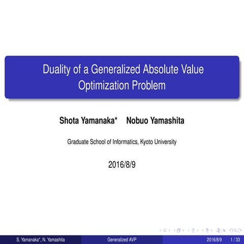 Duality Of A Generalized Absolute Value Optimization Problem Pdf