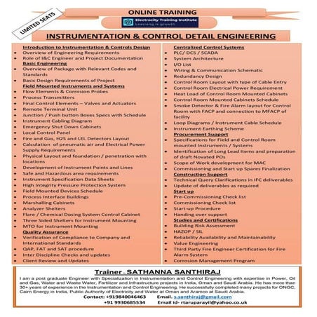 INSTRUMENTATION & CONTROL Design Engineering Course | PDF