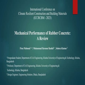 Rubberized concrete a review | PPTX