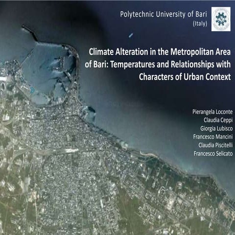 Climate alteration in the metropolitan area of Bari: temperatures and ...