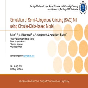 Simulation of Semi-Autogenous Grinding (SAG) Mill using Circular-Disks ...