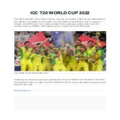 ICC T20 WORLD CUP 2022/t20 world cup schedule | PDF