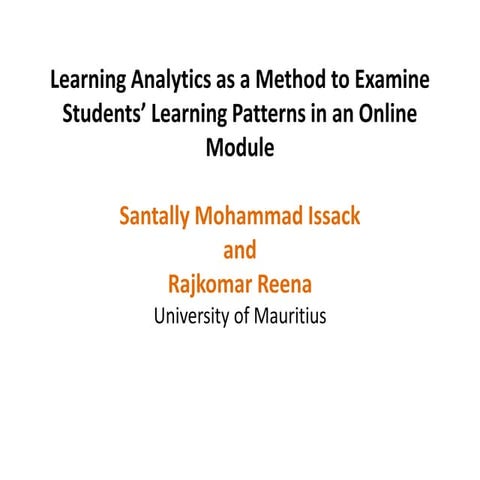 Learning Analytics as a Method to Examine Students’ Learning Patterns ...