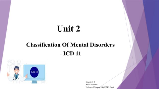 ICD 11.pptx classification of mental disorder | PPTX