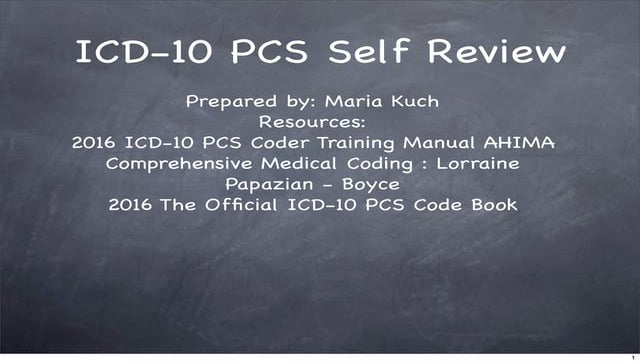 Icd 10 Pcs Coding Manual
