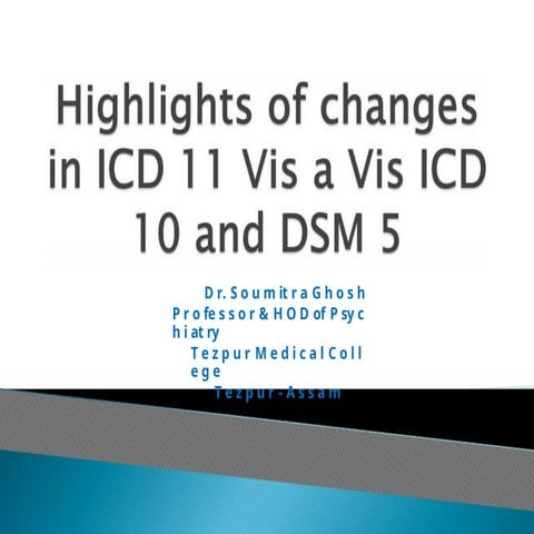 ICD 11 Vs ICD 10 Vs DSM 5.pptx icd newer changes | PPTX