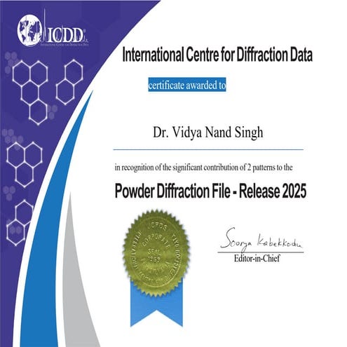 ICDD Electronic Certificate 81 having information about the certification | PDF