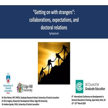 Getting on with strangers collaborations, expectations, and doctoral ...