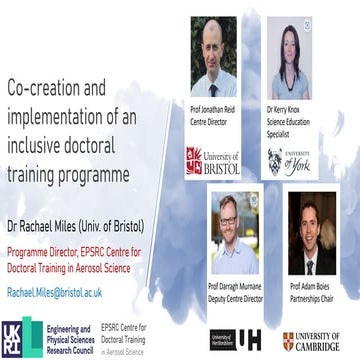 Co Creation And Implementation Of An Inclusive Doctoral Training Programme Ppt