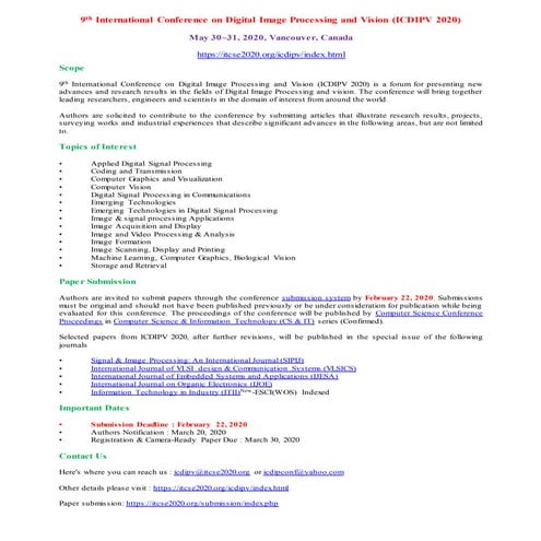 ICDIPV 202514th International Conference on Digital Image Processing ...