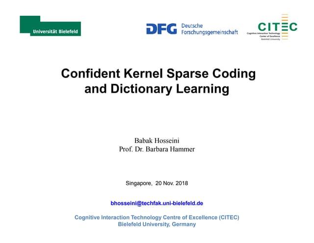 Confident Kernel Sparse Coding And Dictionary Learning Ppt 7512