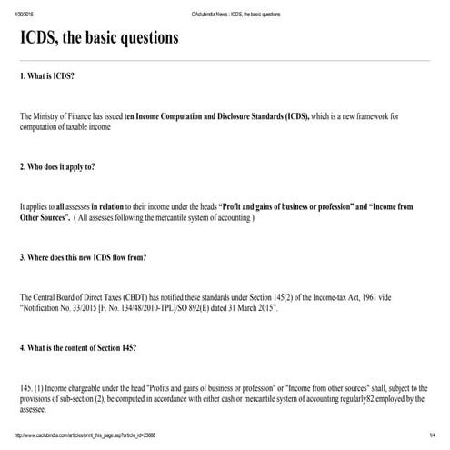 Icds, the basic questions | PDF