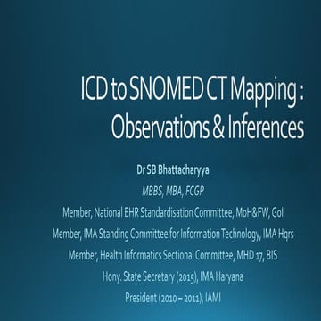 Icd to snomed ct mapping observations & inferences | PPT