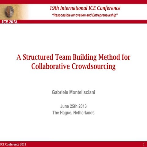 Ice 2013-A Structured Team Building Method for Collaborative Crowdsourcing | PPT