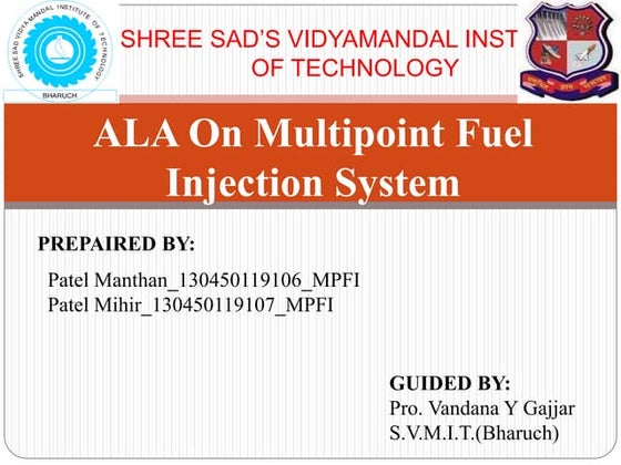 Multipoint Fuel Injection System (MPFI) | PPT