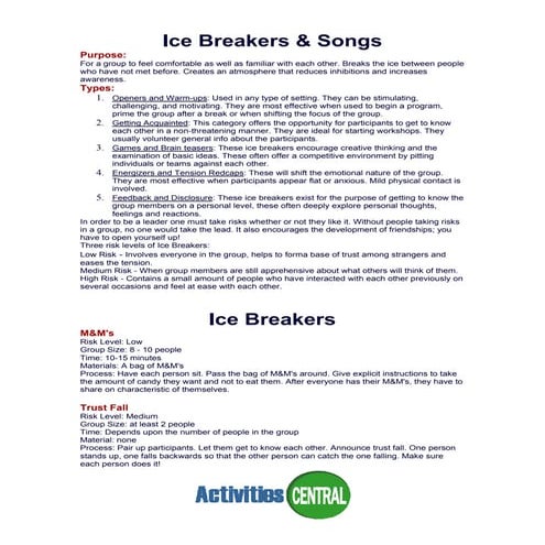 Ice breakers | PDF