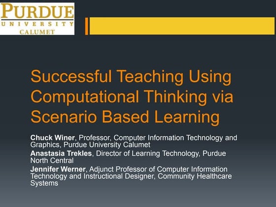 Scenario Based Learning Workshop | PPTX | Educational Assessment ...