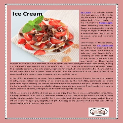 Ice cream recipes | DOCX