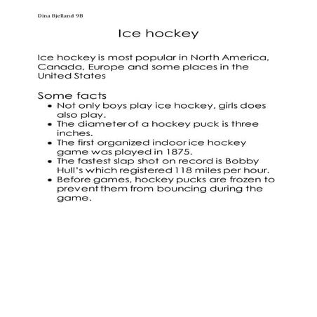 Ice hockey | DOCX | Ice Hockey | Sports