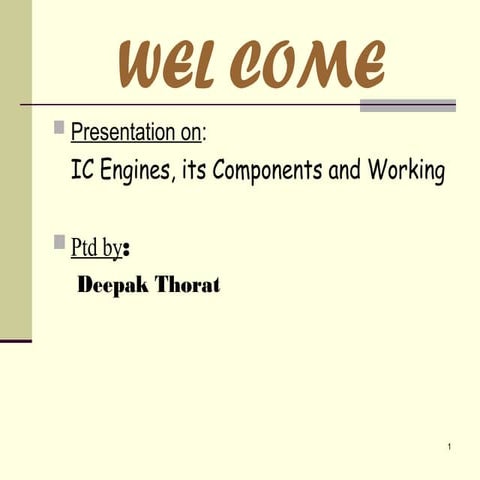 IC Engine componets and working principles | PPT