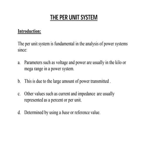 ECNG 3015 chapter 2 - pu system | PDF
