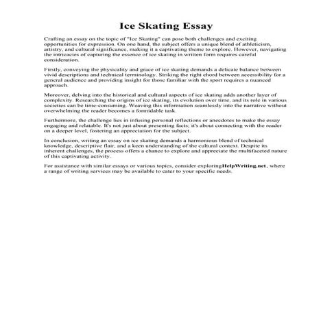 Ice Skating Essay.pdf | Figure Skating | Sports