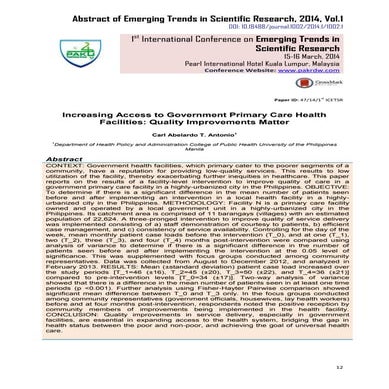 Evaluation of PHILHEALTH KONSULTA PROGRAM Implementation: Perspective ...