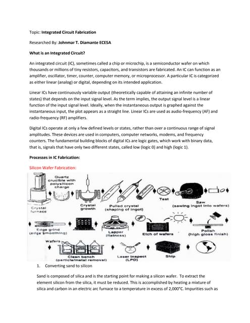 Fabrication of Semiconductors | PPTX