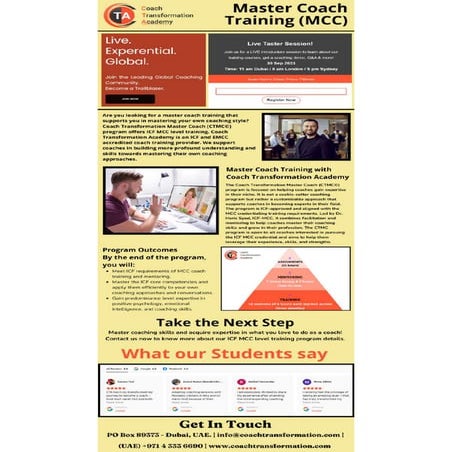 ICF Master Coach Training Programs - Coach Transformation Academy | PDF