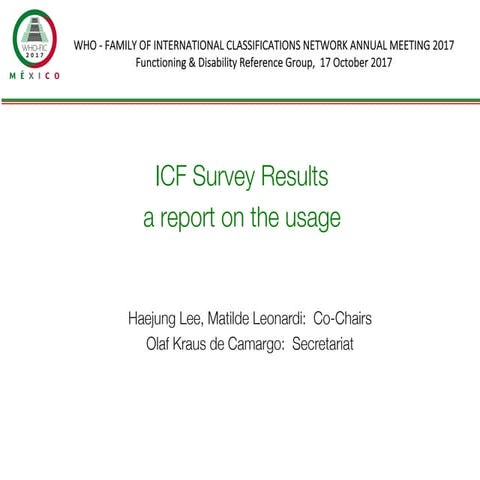 ICF Survey Results - a report on the usage | PDF