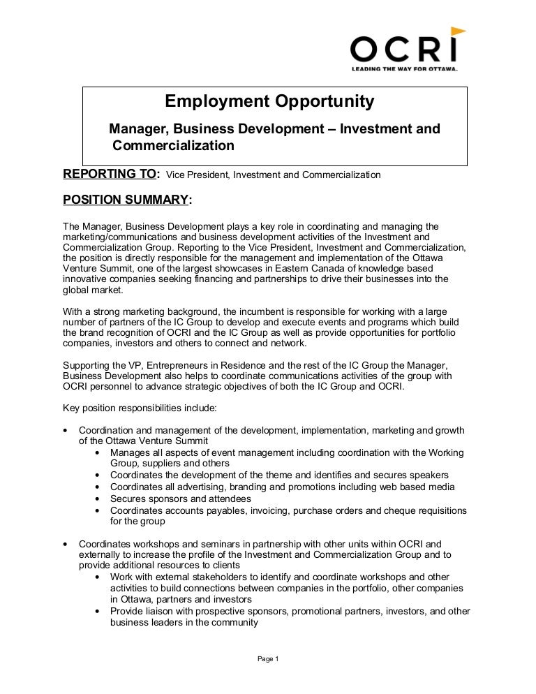 Icg Manager Business Development Job Description icg-manager-business-development-job-description